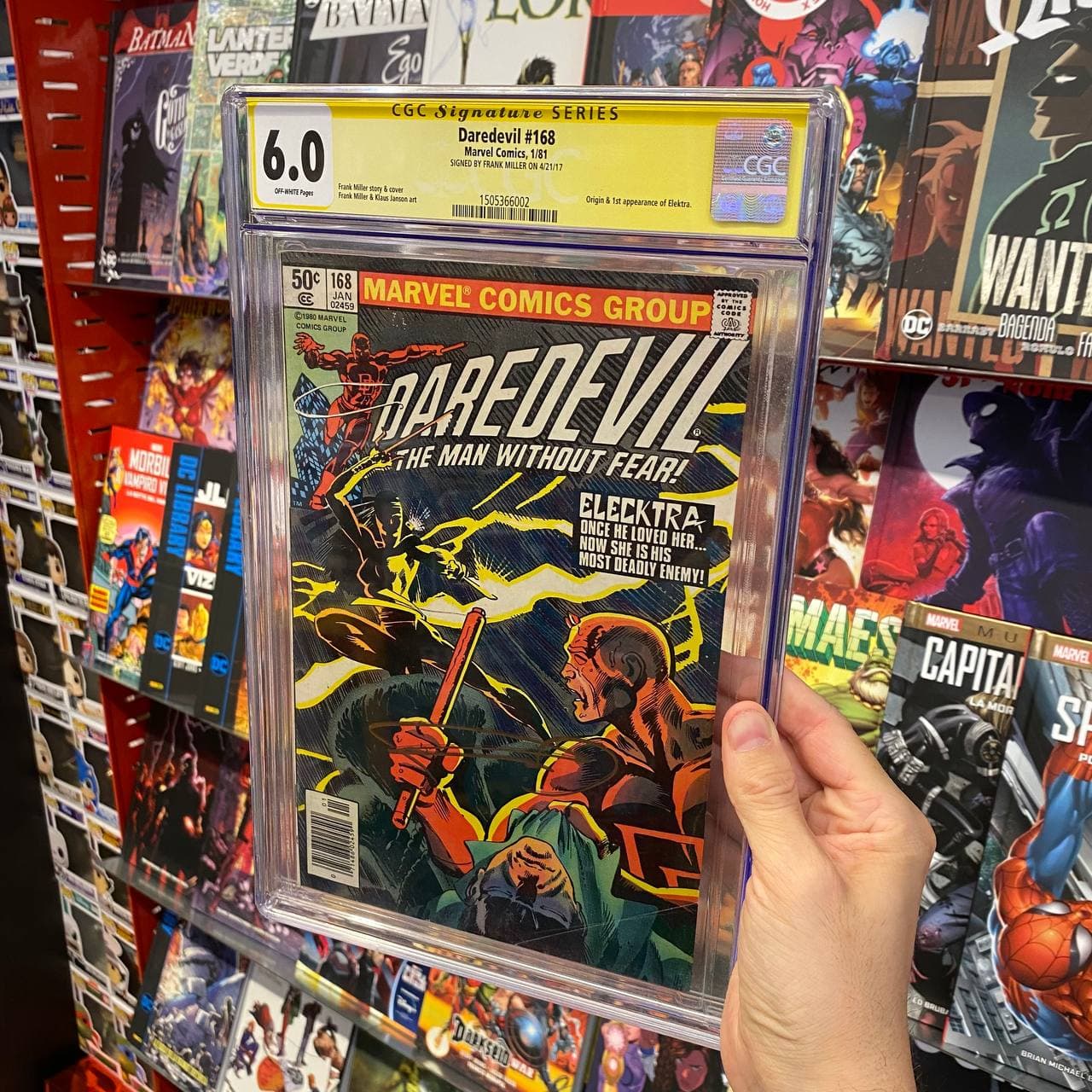 Daredevil #168 CGC Comics 6.0 – Signed by Frank Miller – Origin & 1st ...