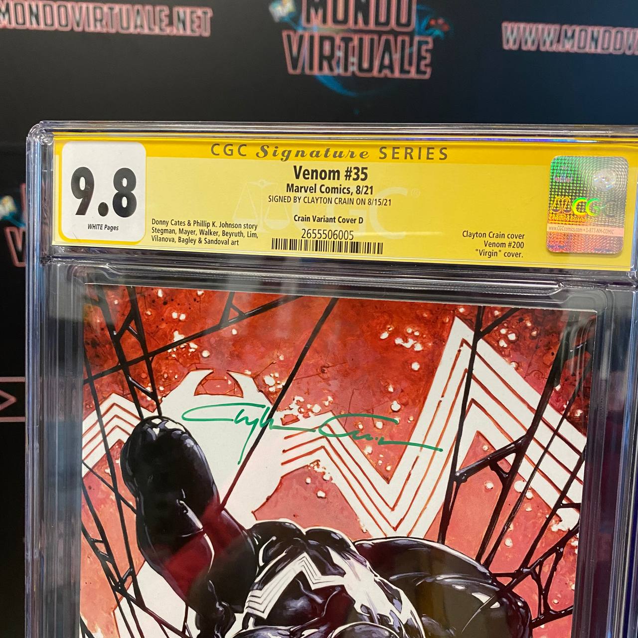 Venom #35 CGC Comics 9.8 Crain Variant Cover D firmato da Clayton Crain ...