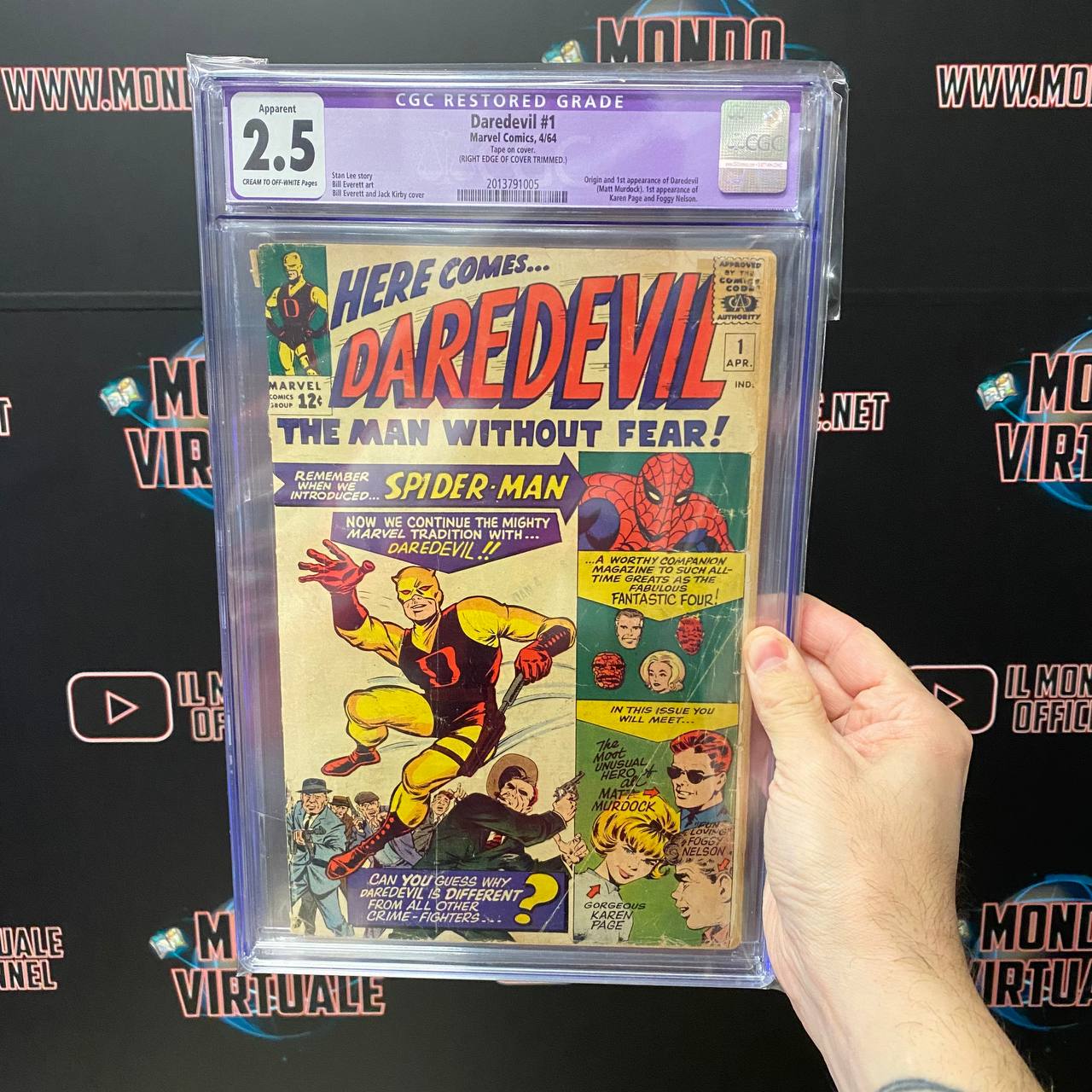 Daredevil #1 CGC Comics Restored 2.5 Origin and 1st Appearance of ...